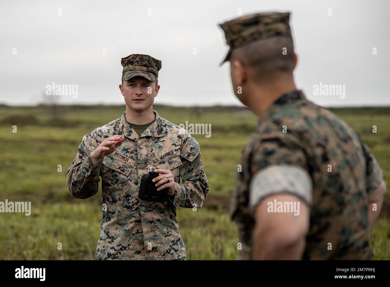 U.S. Marine Corps Sgt. Brandon Ostoich, an expeditionary airfield ...