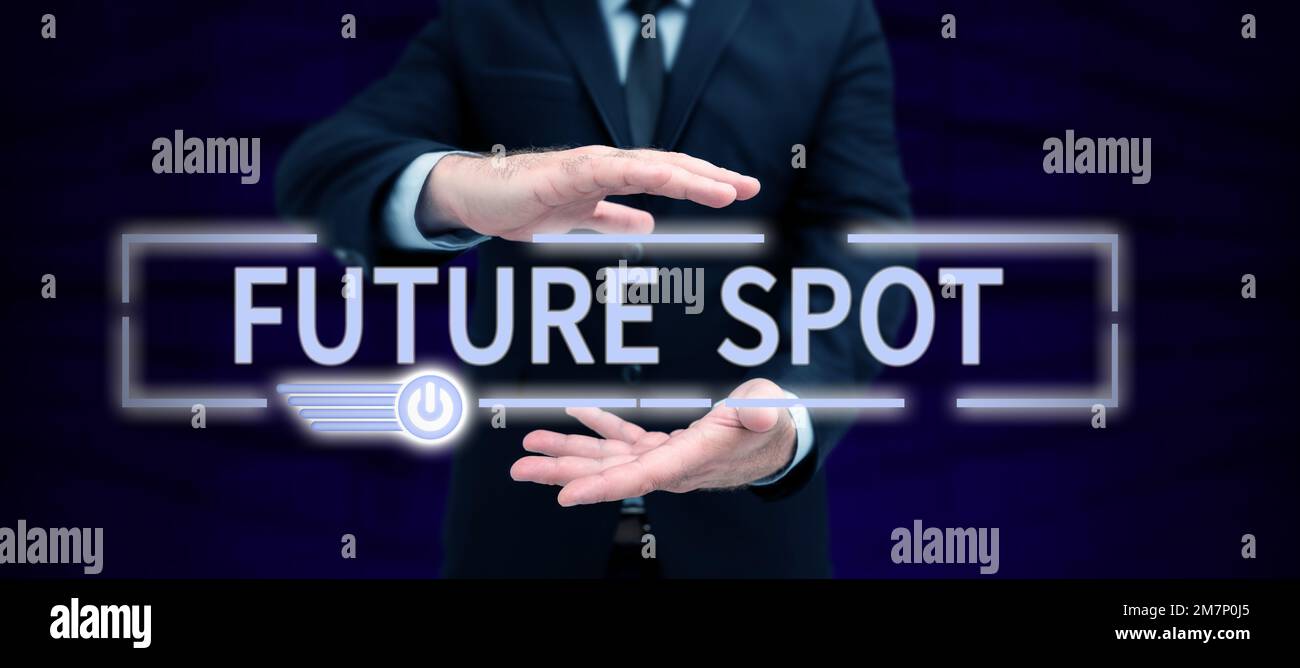 Conceptual caption Future Spot. Internet Concept refers to an action ...