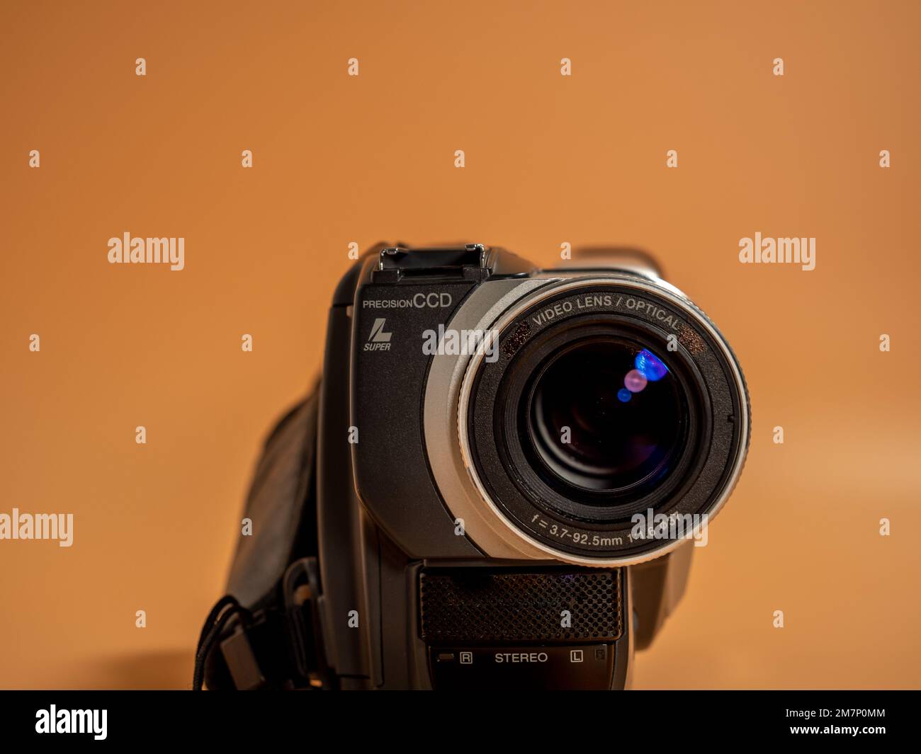 Vintage retro video camera, tape recorder, close-up object. Outdated ...