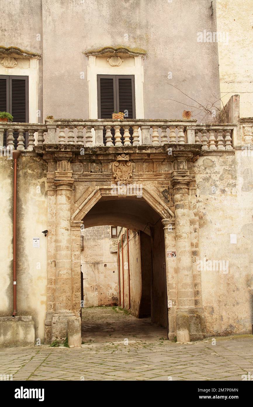 Racale, Italy. Castello Baronale, a noble palace built in the 14th ...