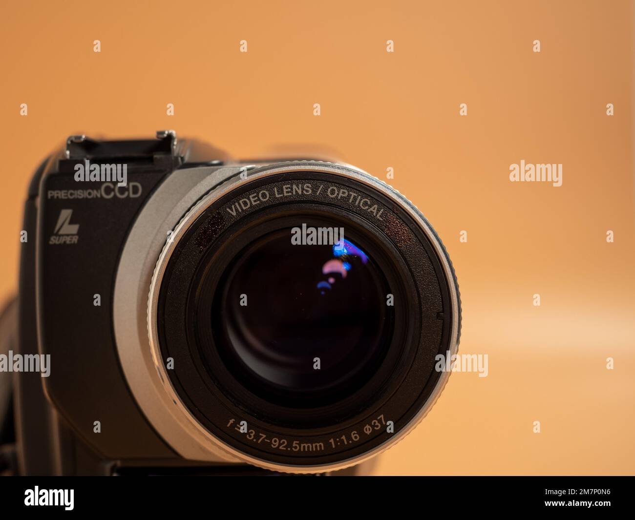 Vintage retro video camera, tape recorder, close-up object. Outdated ...