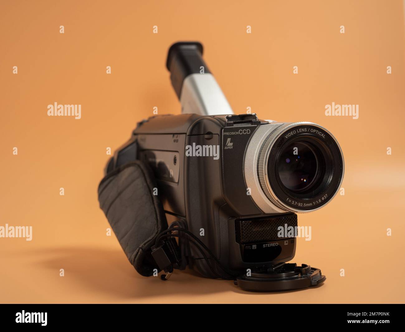 Vintage retro video camera, tape recorder, close-up object. Outdated ...