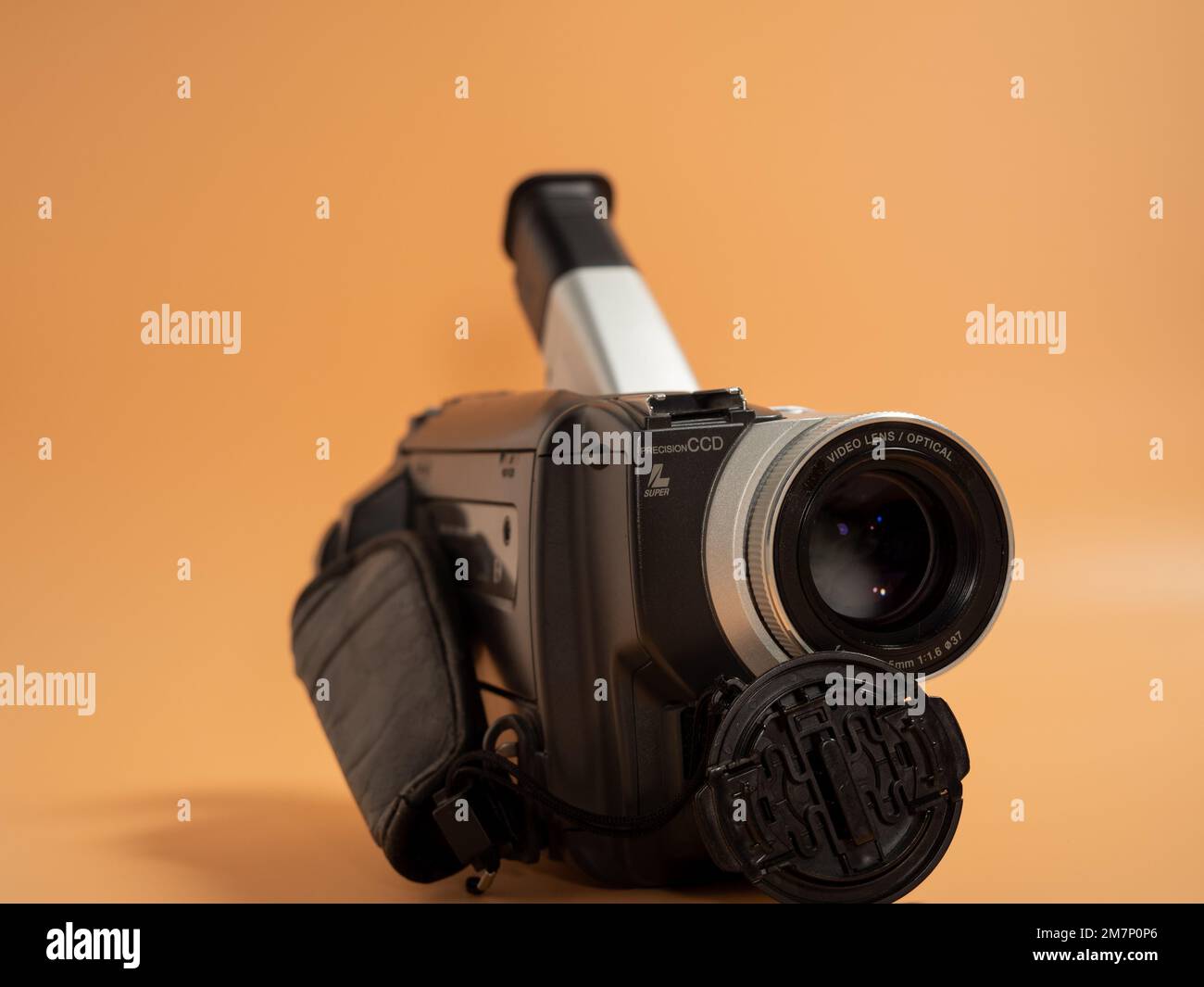 Vintage retro video camera, tape recorder, close-up object. Outdated ...