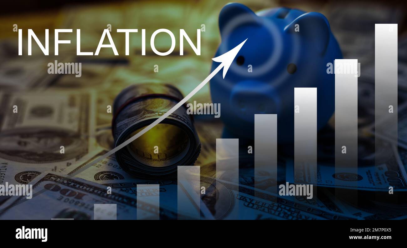 Inflation, tax, cash flow and another financial concept. focused on ...