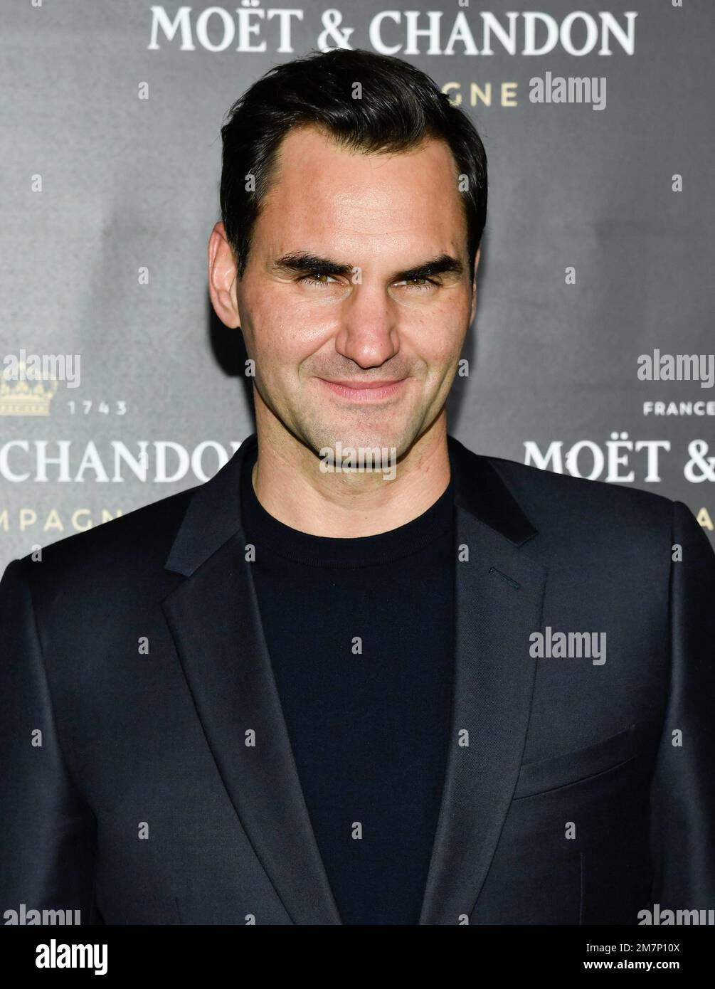 Roger Federer attends the Moet & Chandon holiday season celebration at ...