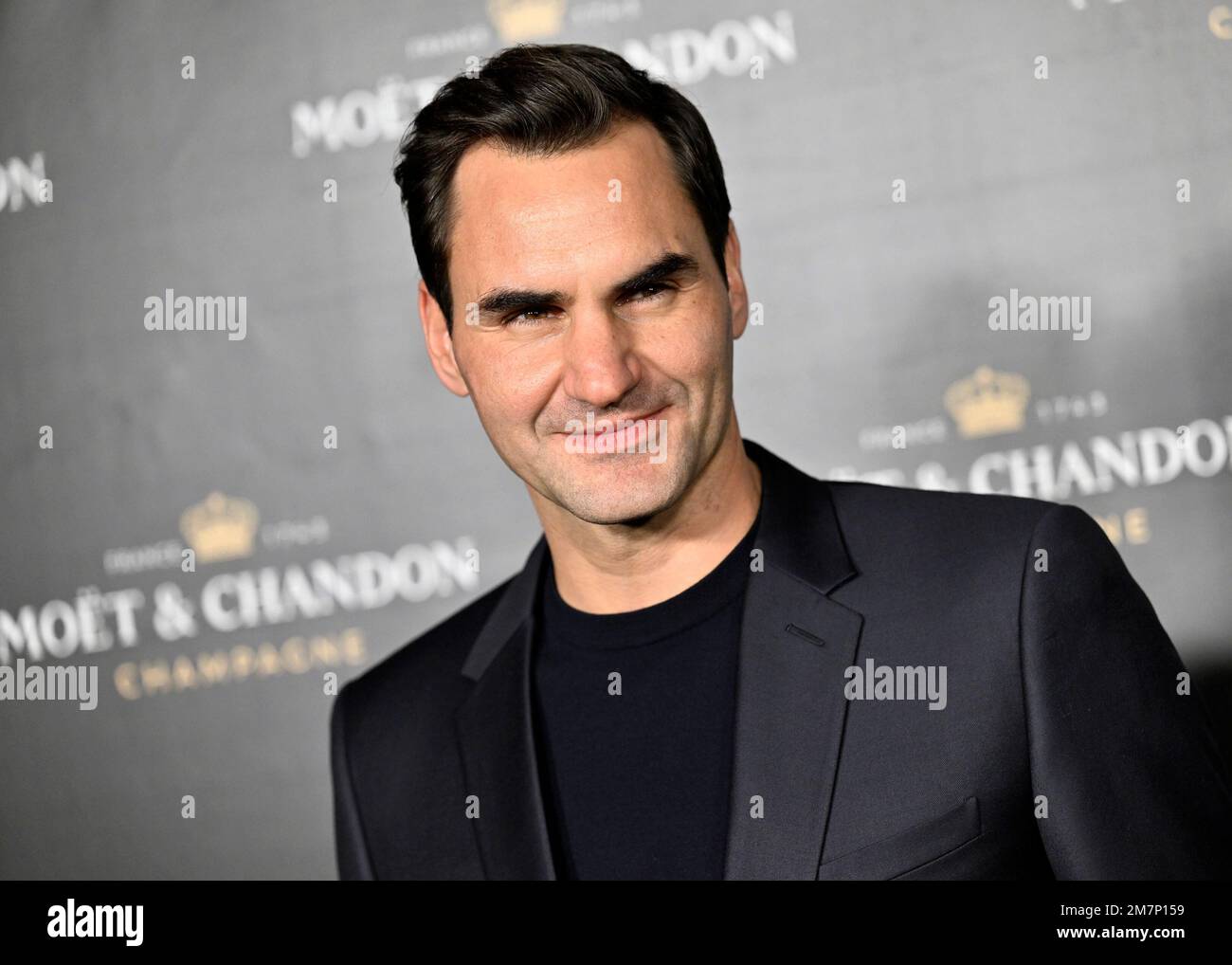 Roger Federer attends the Moet & Chandon holiday season celebration at ...