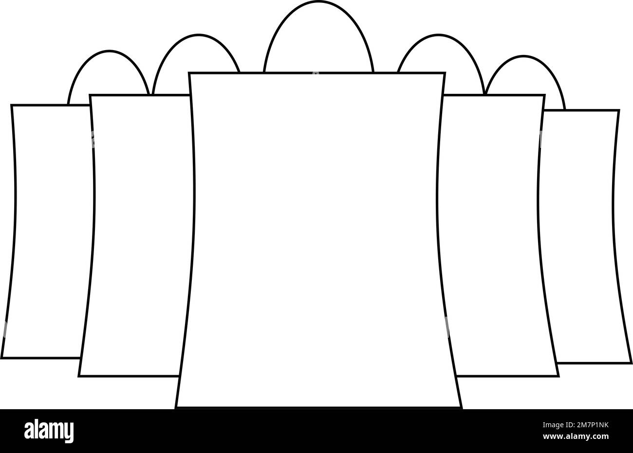 simple black and white graphic drawing of paper bags from the store ...