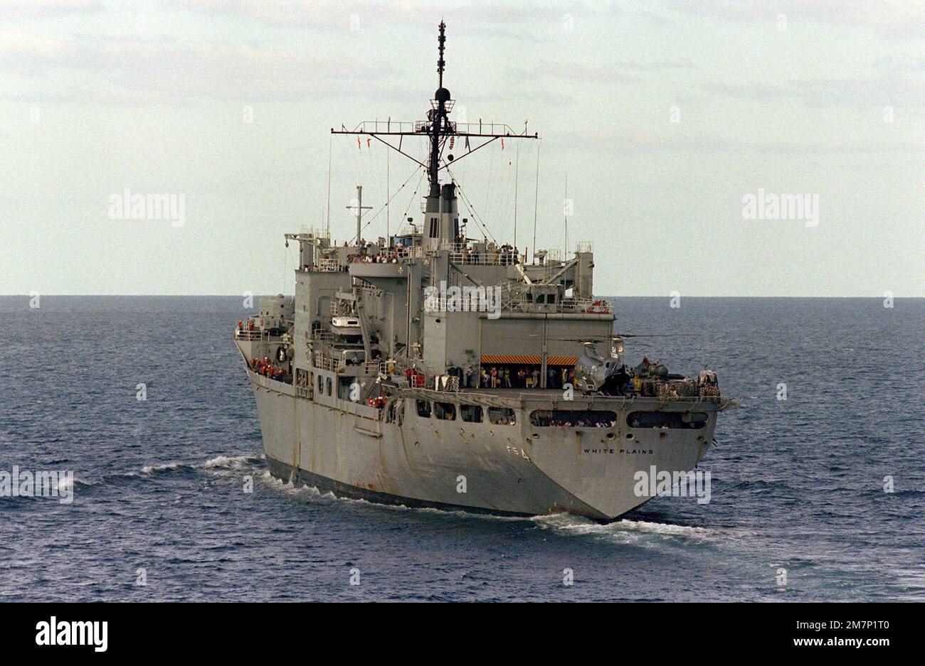 A port quarter view of the Mars-class combat store ship USS WHITE ...