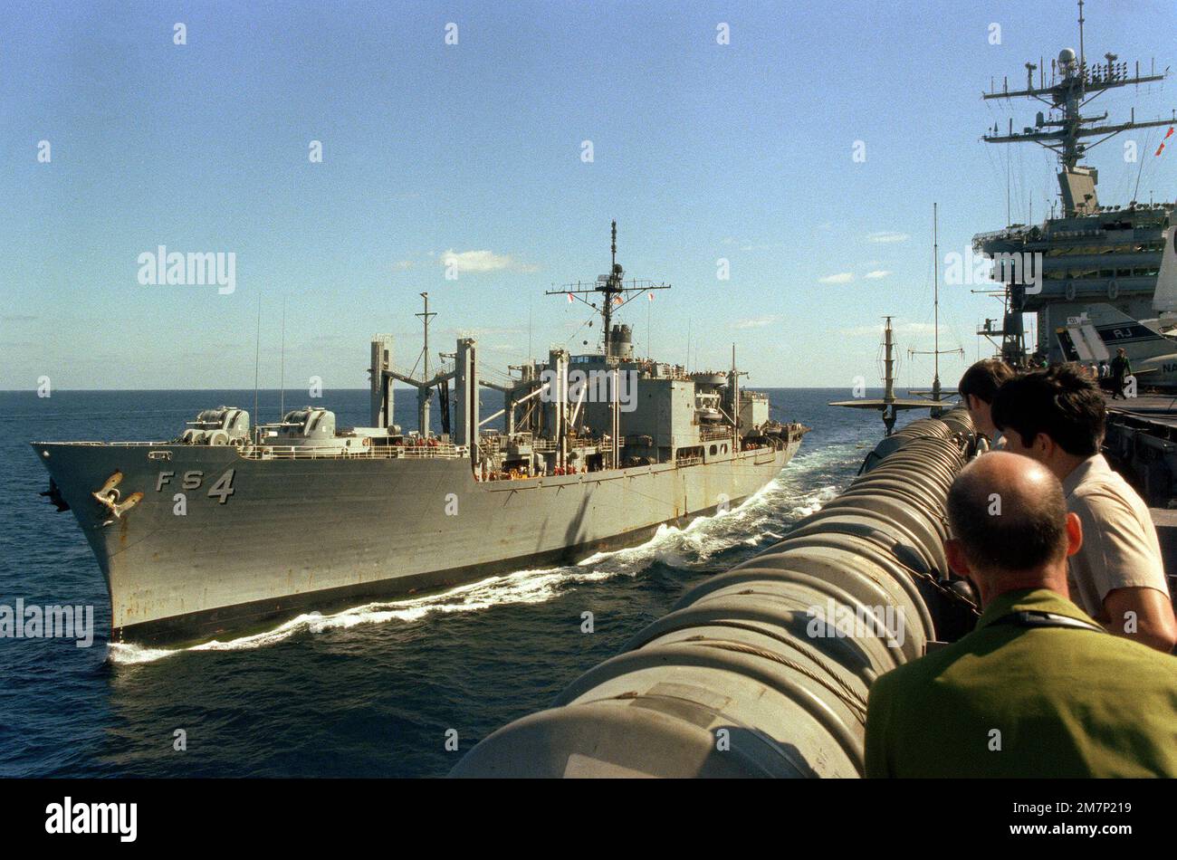 A port bow view of the Mars class combat stores ship USS WHITE PLAINS ...