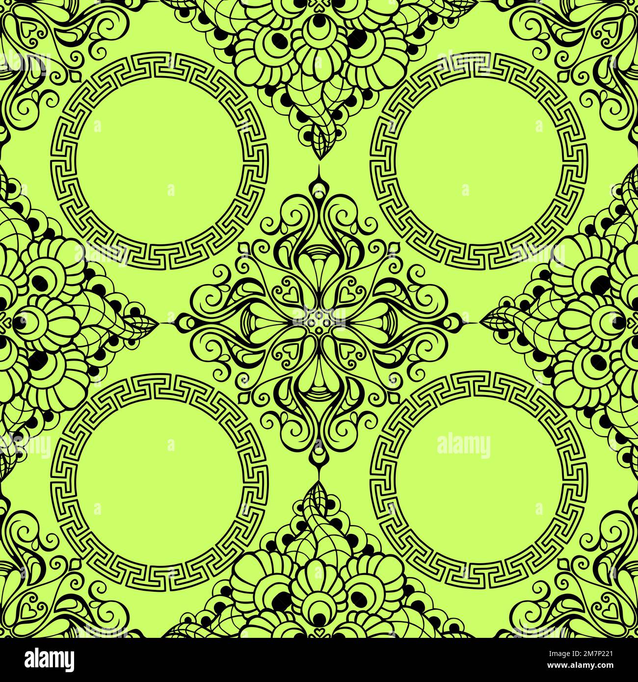 seamless graphic pattern, tile with abstract geometric black ornament ...