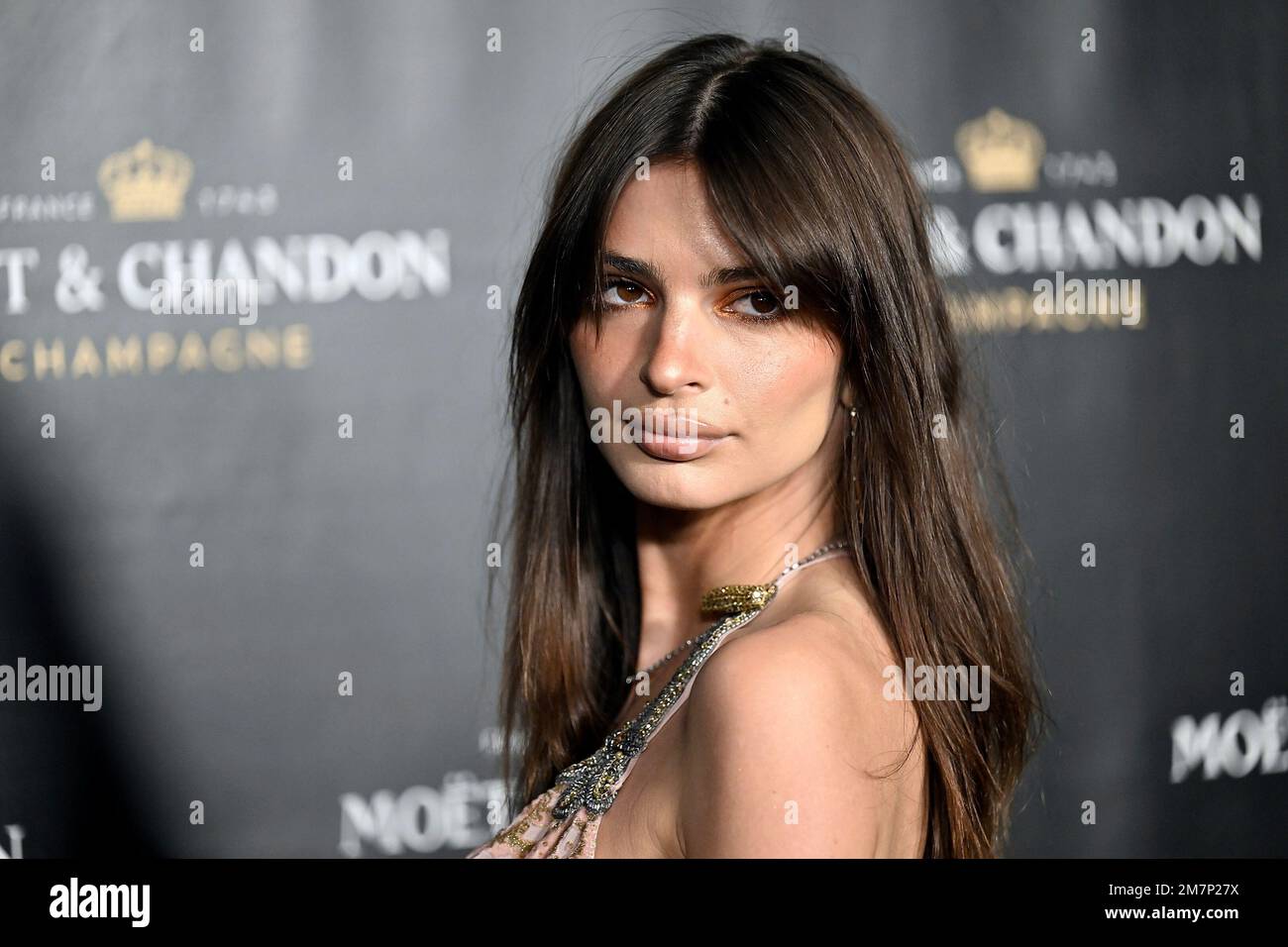 Emily Ratajkowski attends the Moet & Chandon holiday season celebration ...