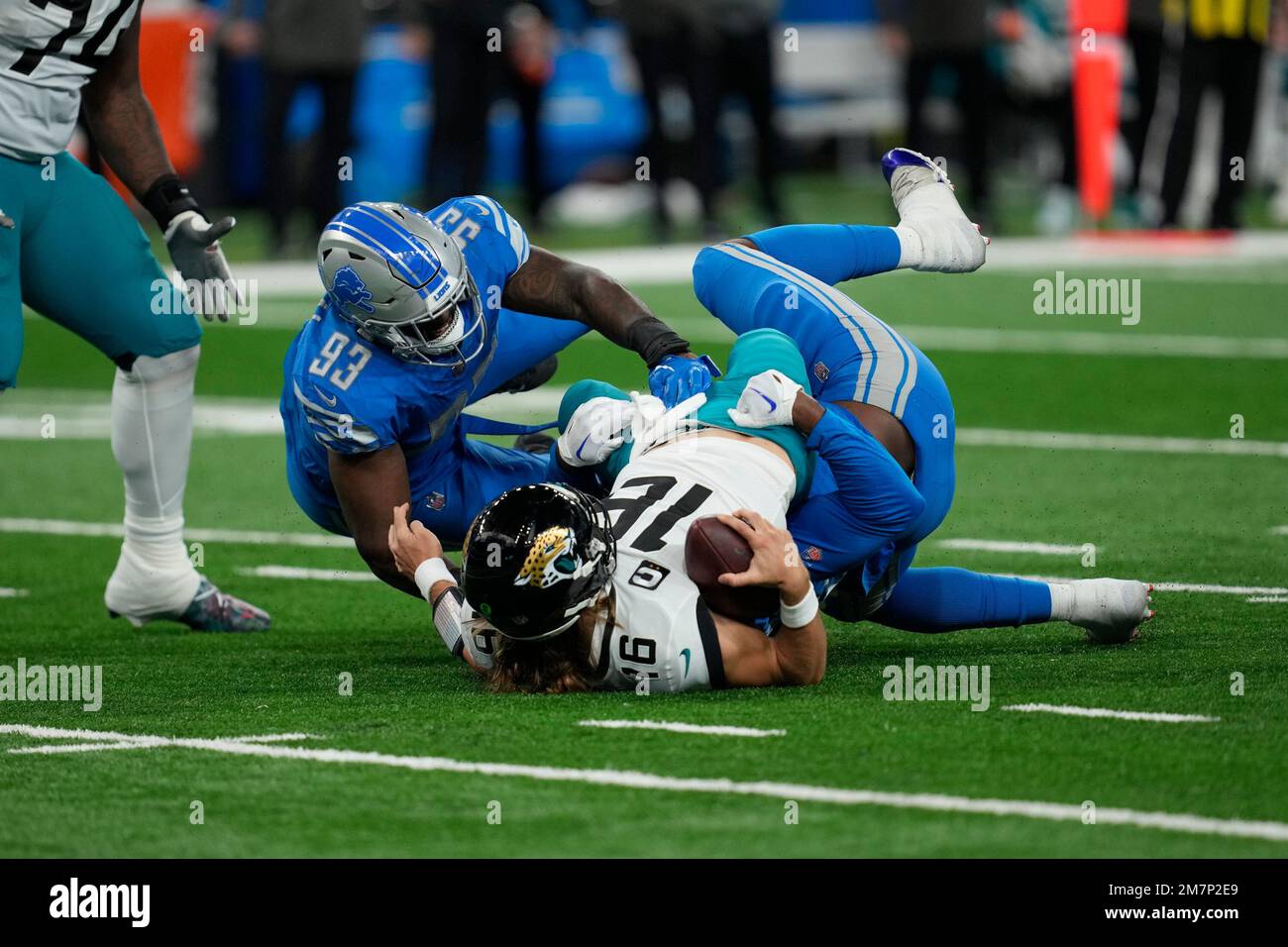 Detroit Lions linebacker James Houston (59) sacks Jacksonville Jaguars ...