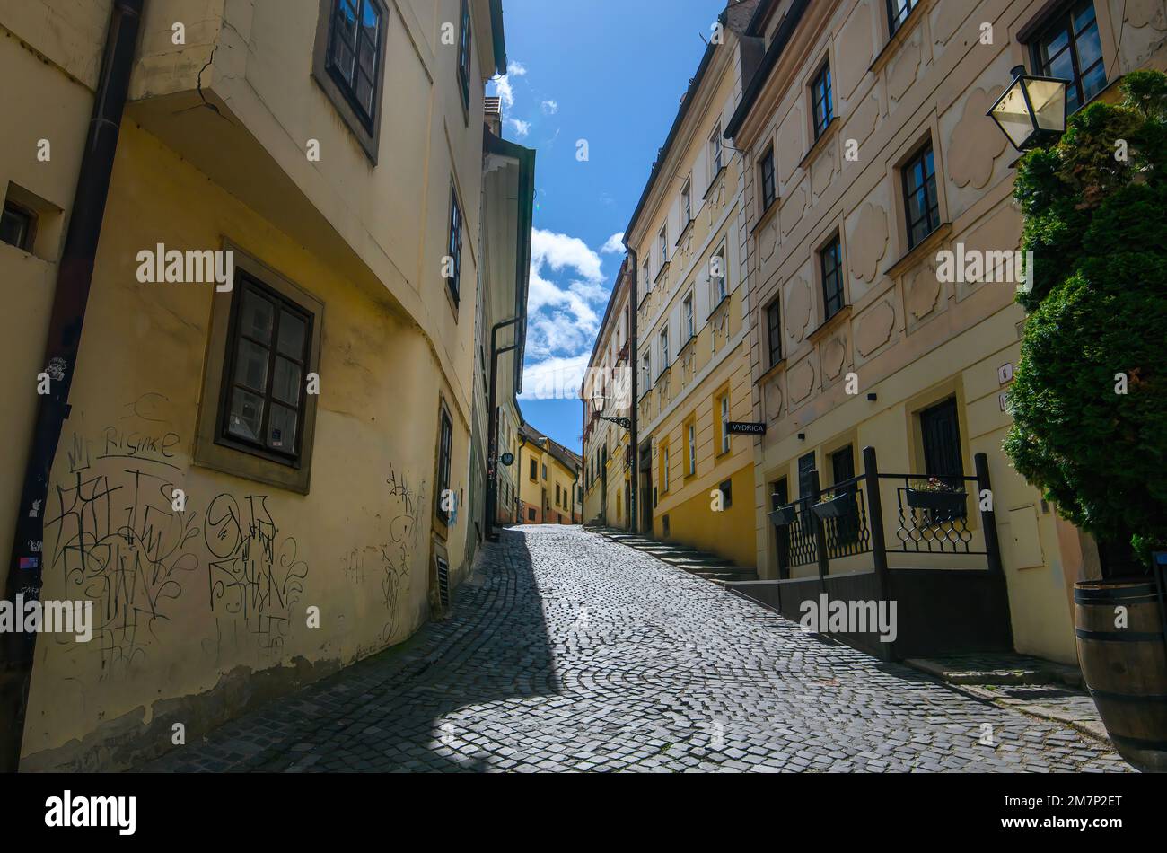 Bratislava, Slovakia. Beautiful old buildings and street in the old ...