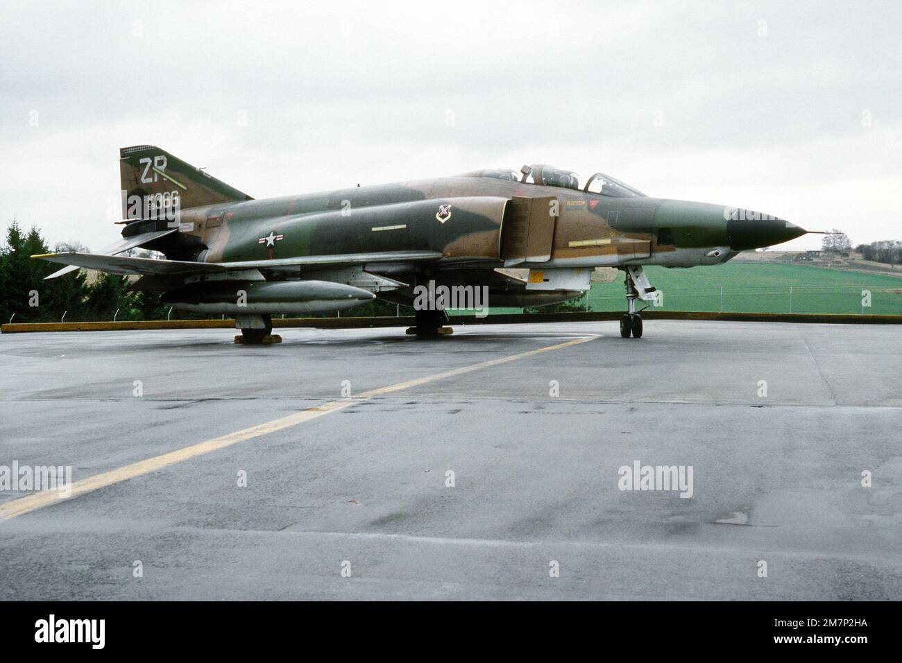 A right side view of a parked RF-4C Phantom II aircraft from the 26th ...