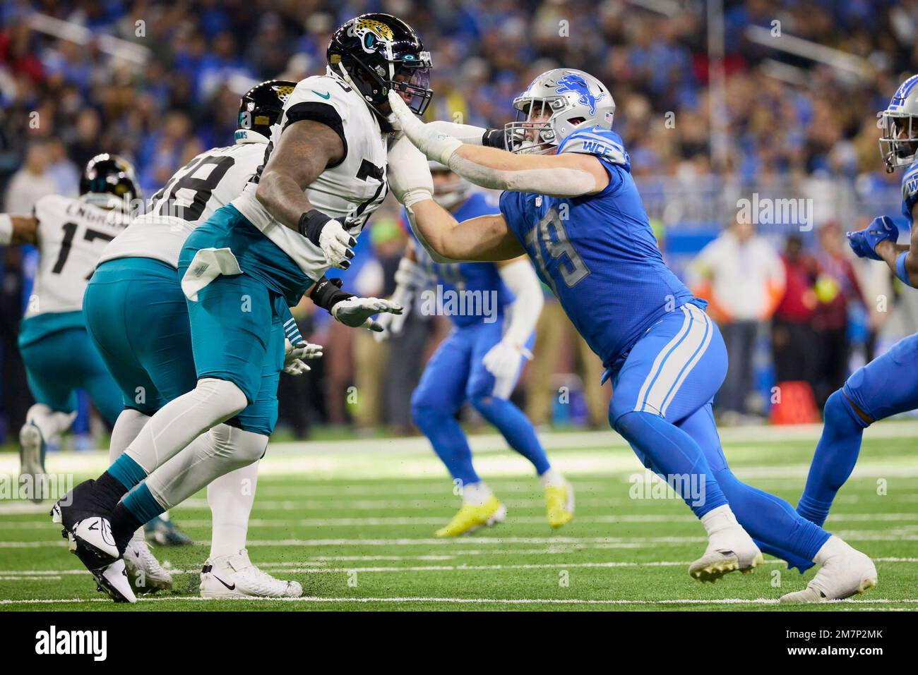 Jacksonville Jaguars offensive tackle Jawaan Taylor (75) blocks Detroit ...