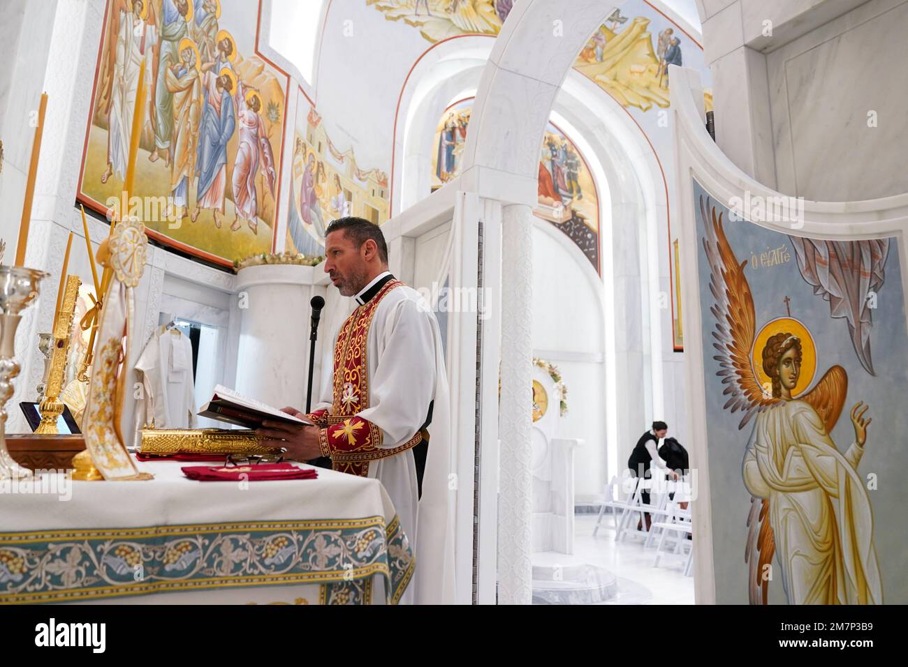 Father Andreas Vithoulkas participates in a service at St. Nicholas ...