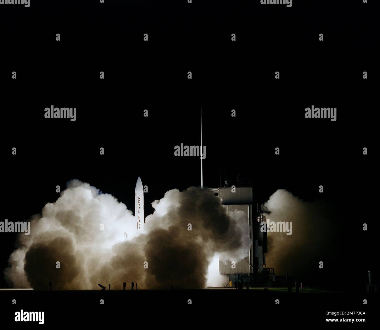 A view of the launching of a Polaris missile owned by the United ...