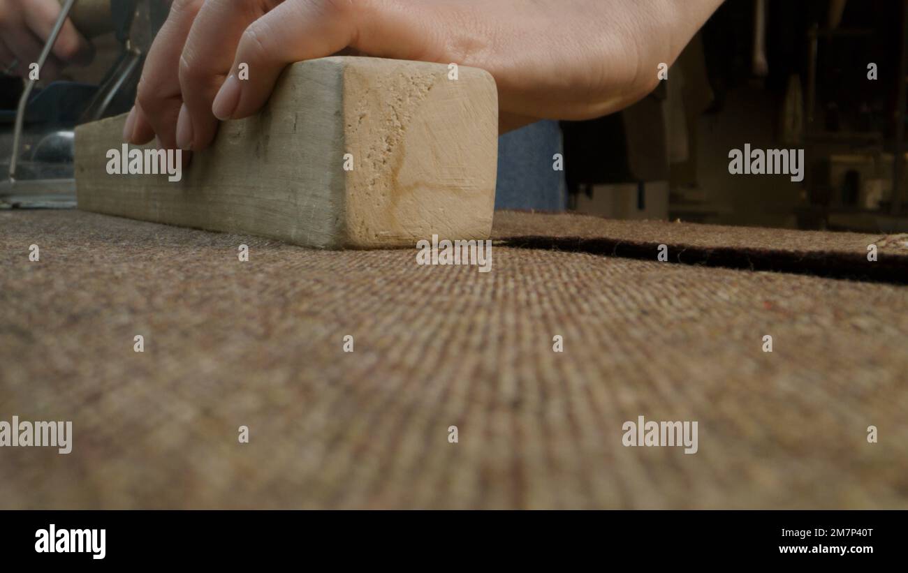 Female designer using steam iron hi-res stock photography and images ...