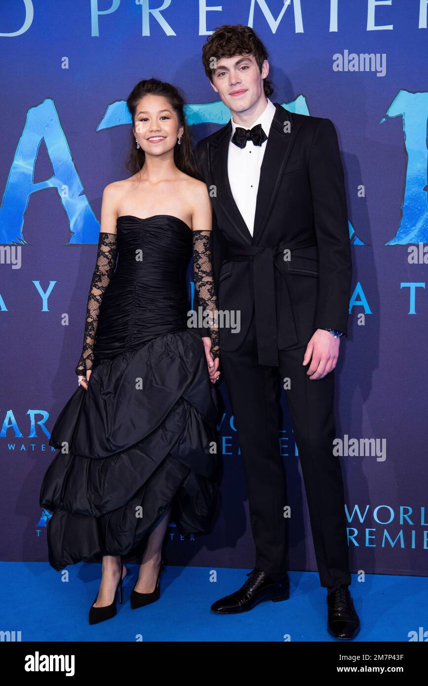 Trinity Jo-Li Bliss, left, and Jack Champion pose for photographers upon arrival at the World ...