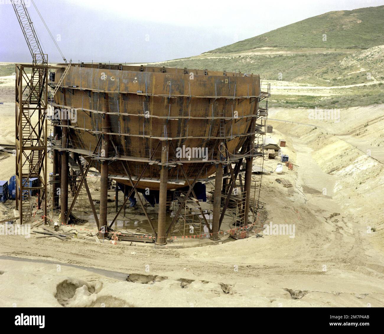A view of the hydraulic fuel storage tank, part of Space Launch Complex ...