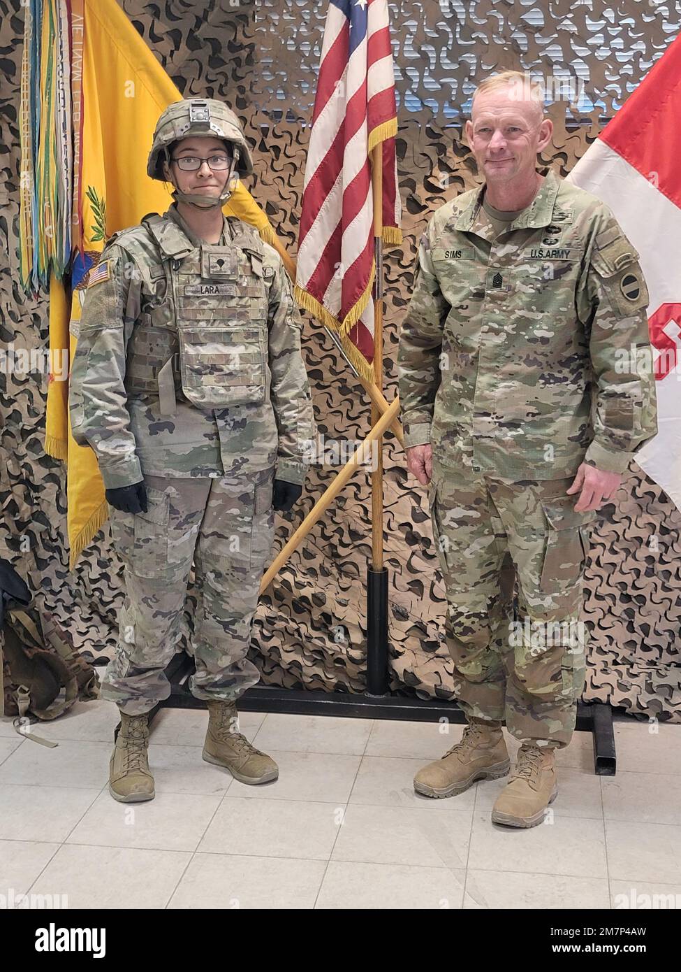 Command Sgt. Maj. Todd Sims, right, U.S. Forces Command Command ...