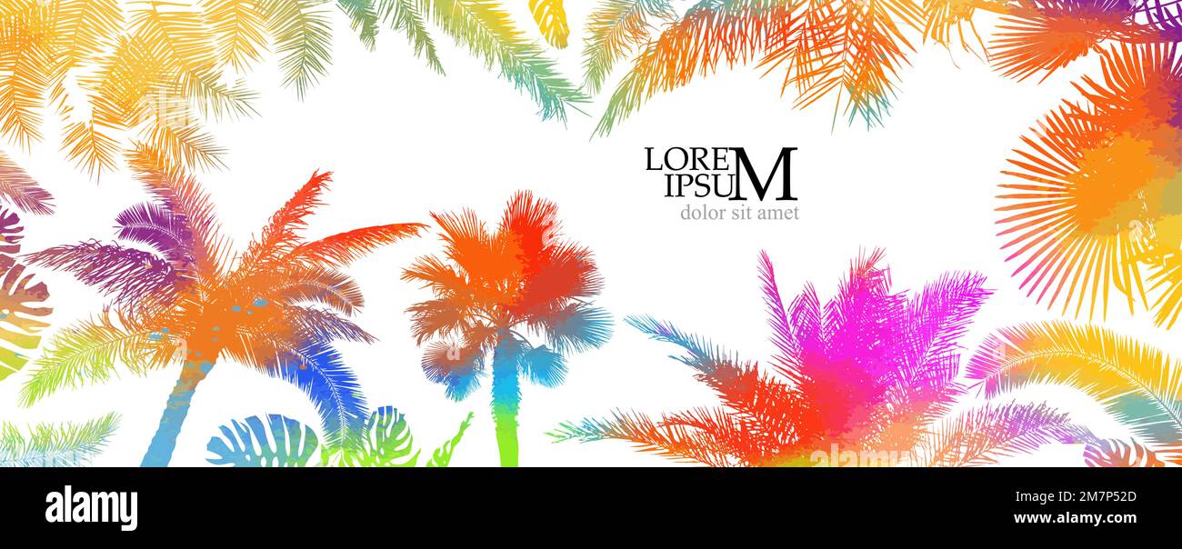 Palm trees colored background horizontal. Vector illustration Stock Vector Image & Art - Alamy