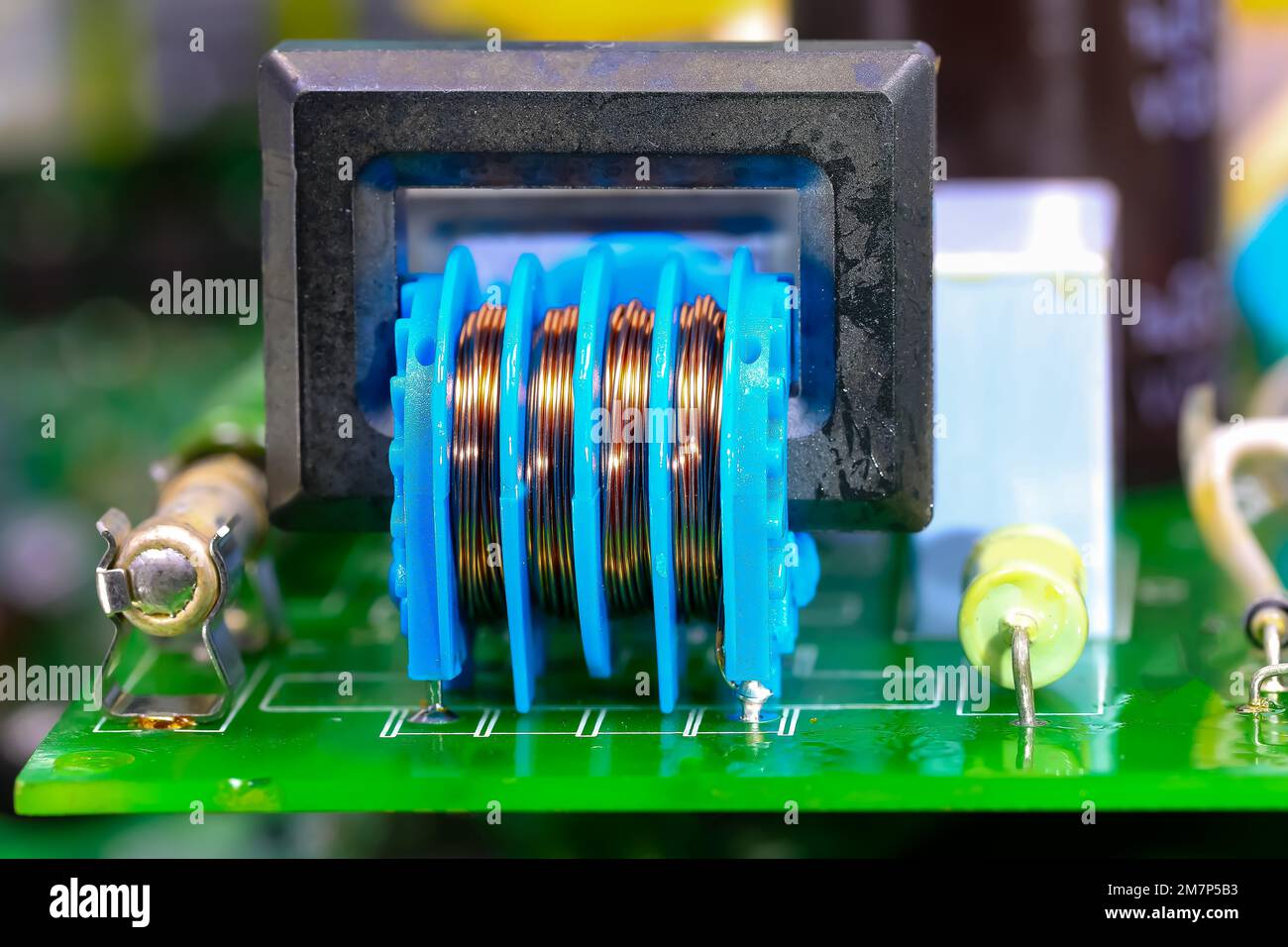 mini transformer with copper winding of an electronic circuit of an ...