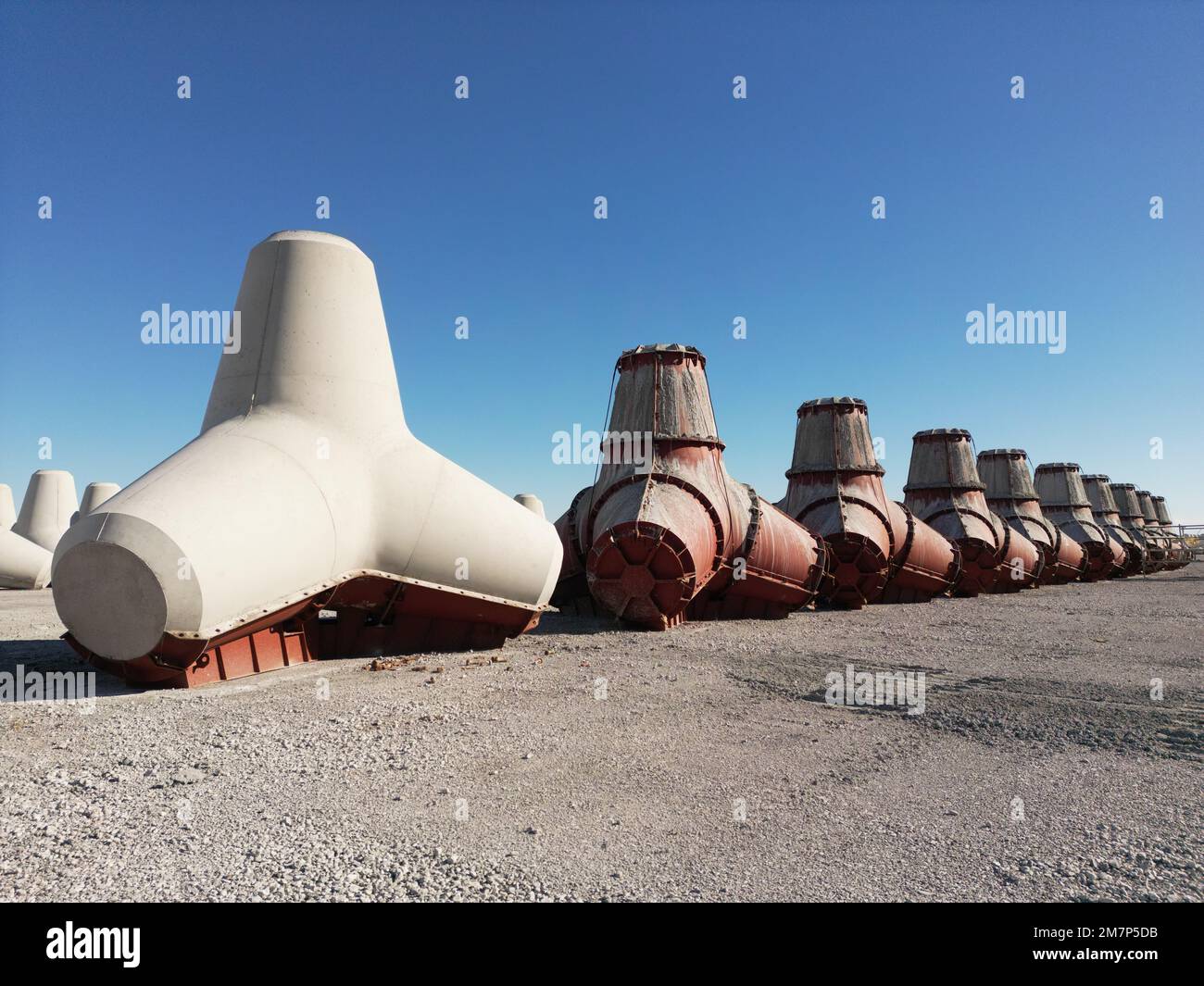 The tetrapods in Japan against a blue sky Stock Photo - Alamy