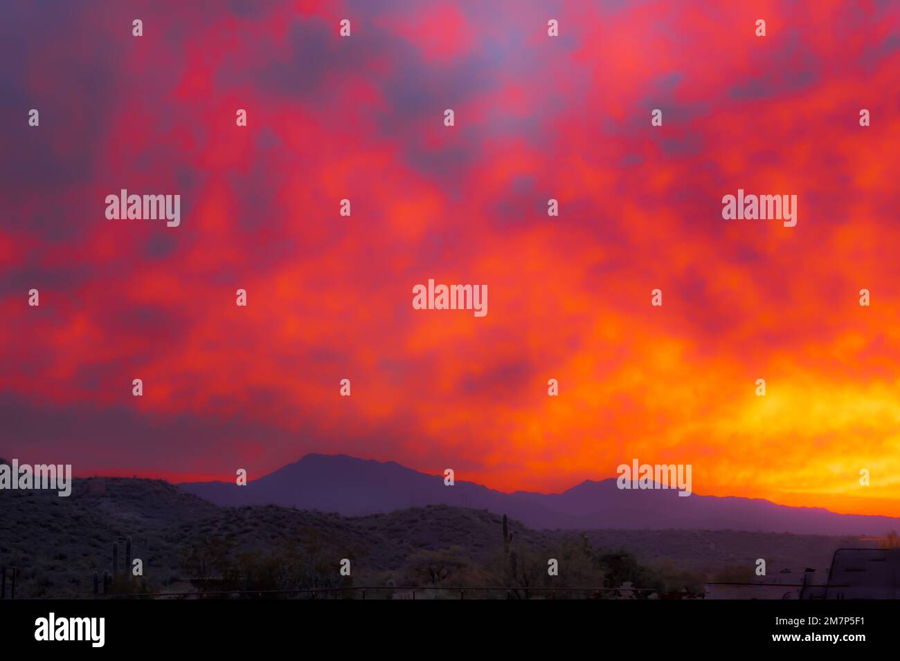 Drama In The Skies Over The Mountains Of Arizona Stock Photo - Alamy