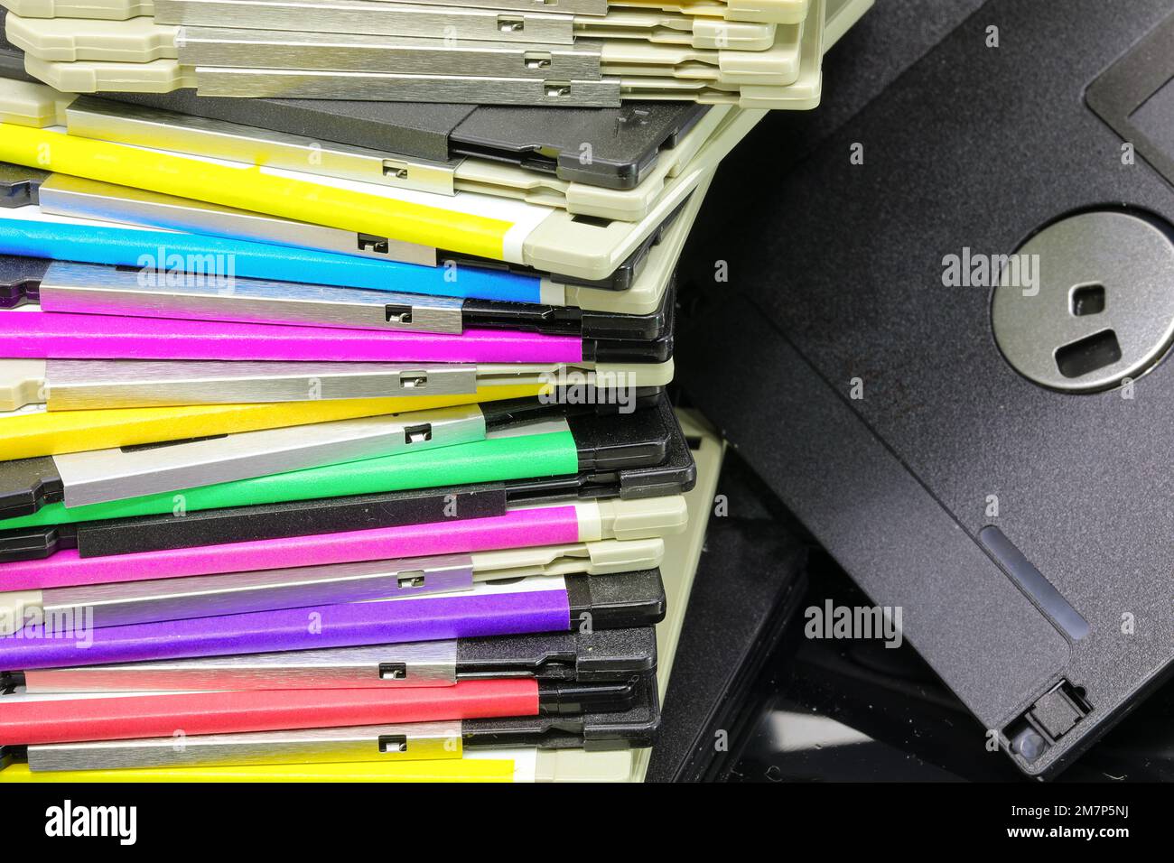 Old floppy disks used to save computer data in the 90s Stock Photo - Alamy