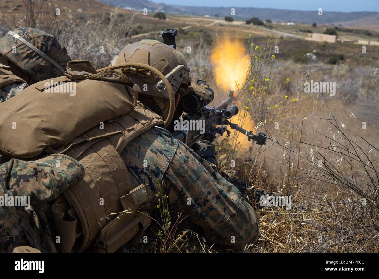 U.S. Marine Corps Lance Cpl. Jesus Gonzalez, a machine gunner, with ...
