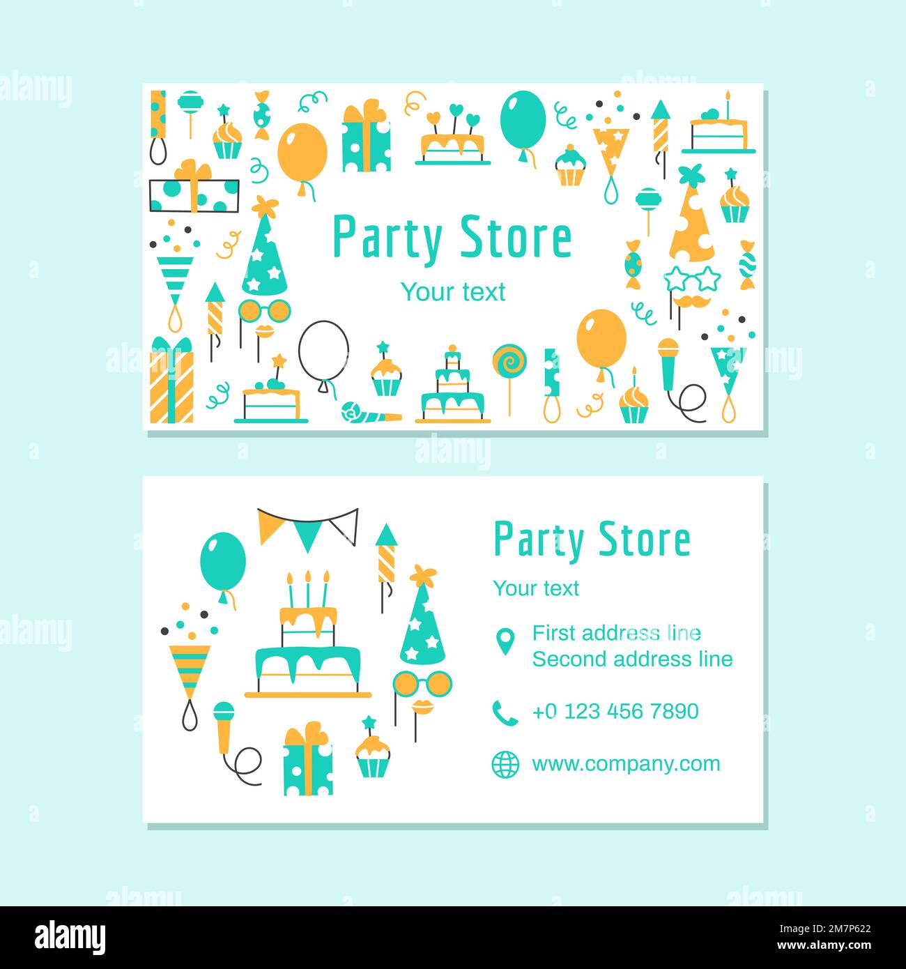 Party store flat line business card template Stock Vector Image & Art ...