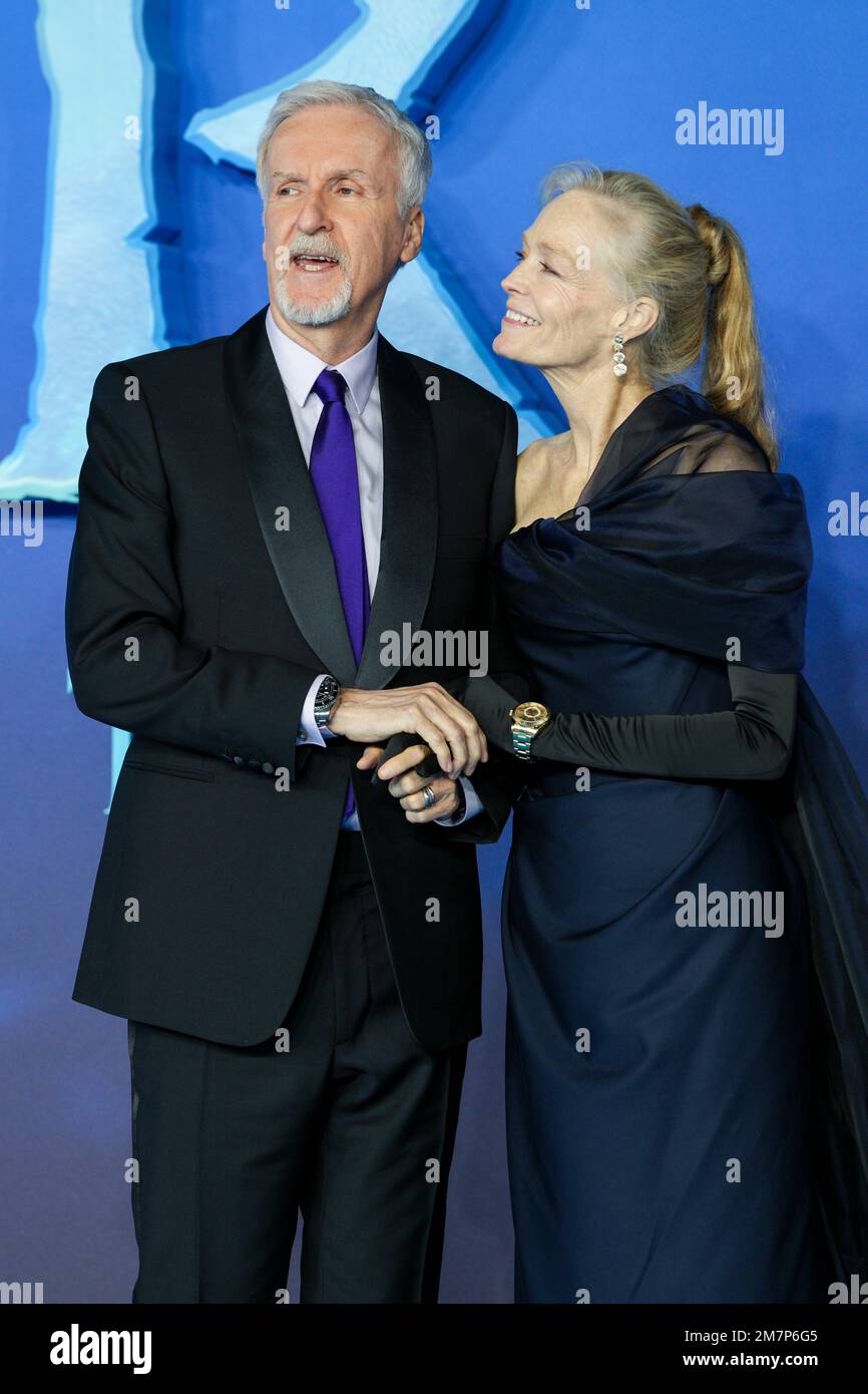 Director James Cameron, left, and Suzy Amis Cameron pose for ...