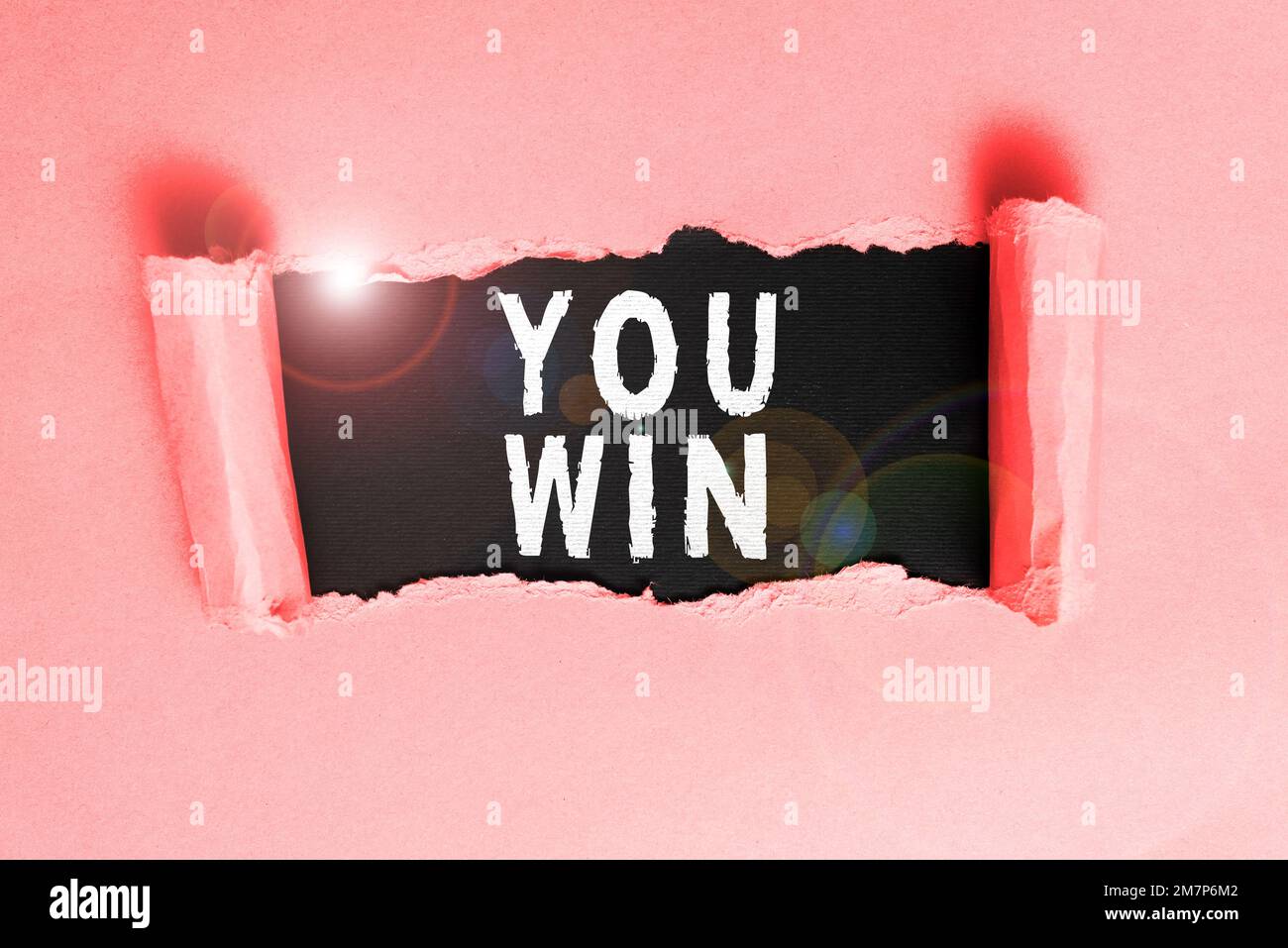 Sign displaying You Win, Concept meaning be first in school race or ...