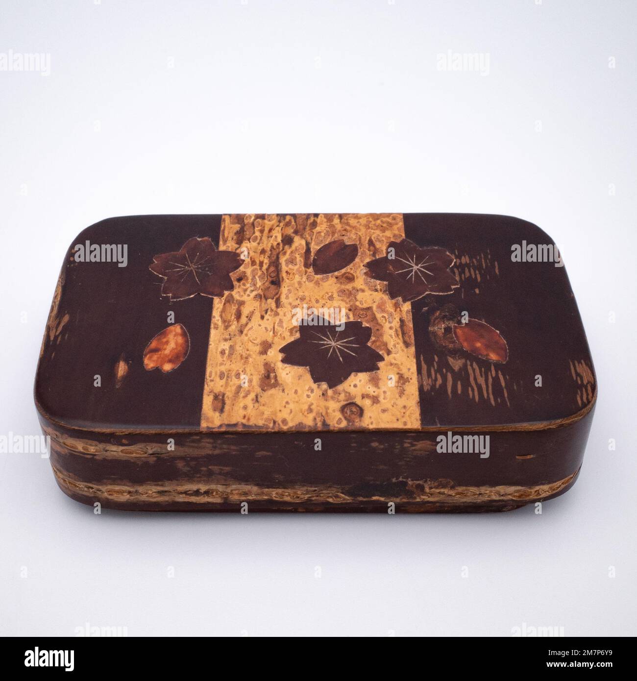 Vintage Japanese Kabazaiku Cherry Tree Bark Rectangular Sakura Box and ...