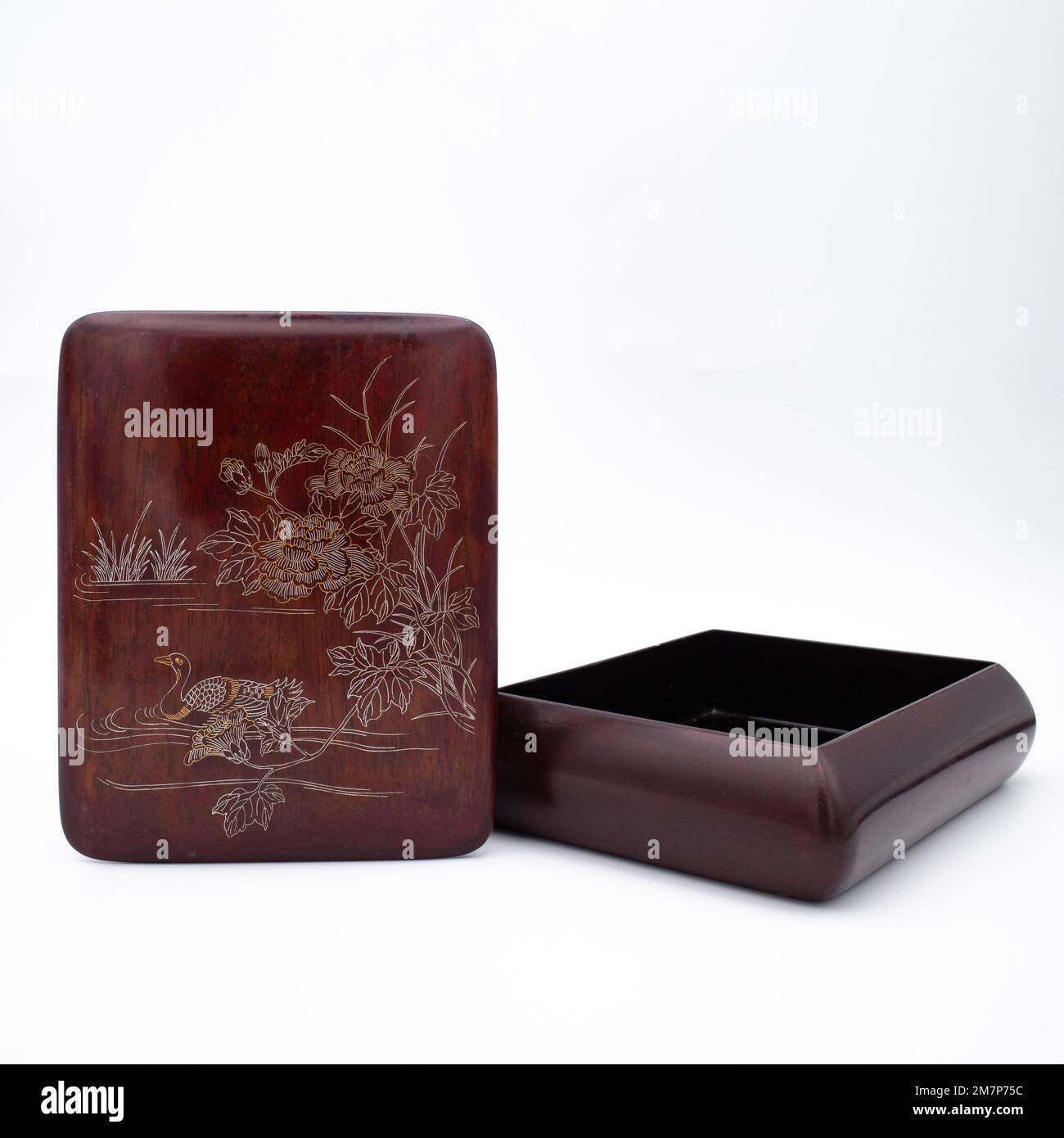 Fine Vintage Japanese Silver and Gold Wire Inlay Rectangular Box and ...