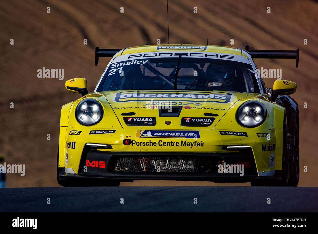The Porsche motor racing car at the Porsche Carrera Cup Great Britain ...