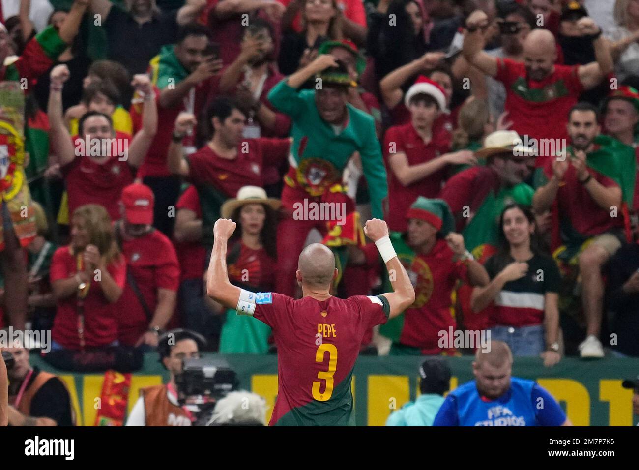 Portugal's Pepe celebrates with after scoring his his side's 2nd goal ...