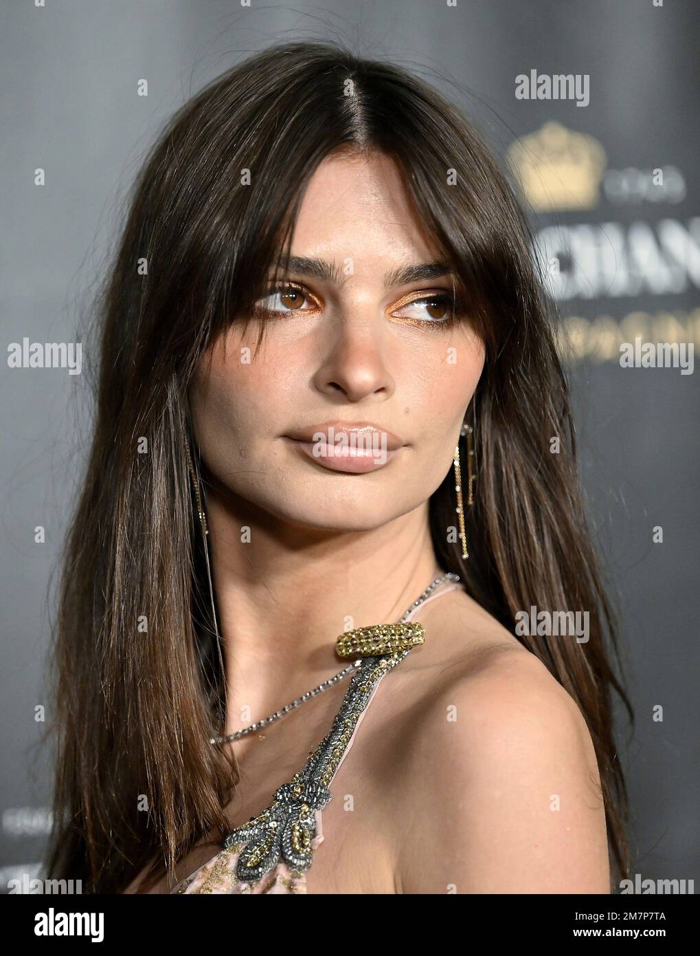 Emily Ratajkowski attends the Moet & Chandon holiday season celebration ...