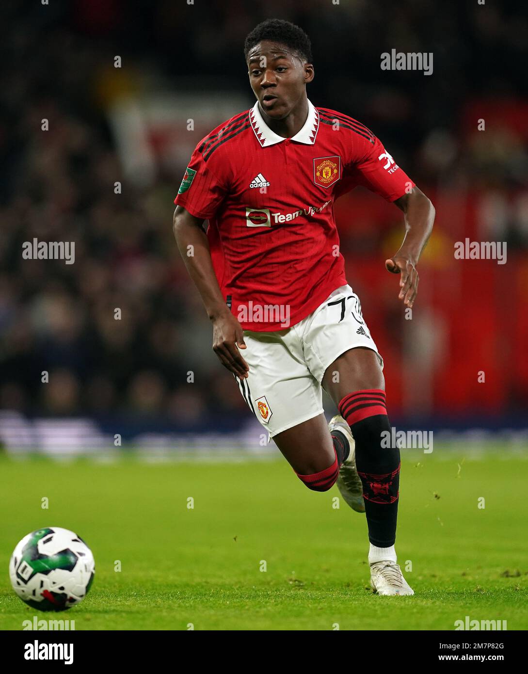 Manchester United's Kobbie Mainoo during the Carabao Cup Quarter-Final ...