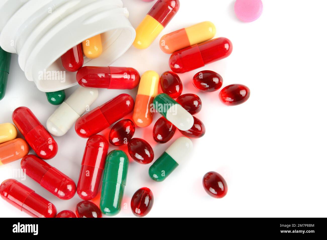 Assorted pharmaceutical medicine pills, tablets and capsules isolated ...