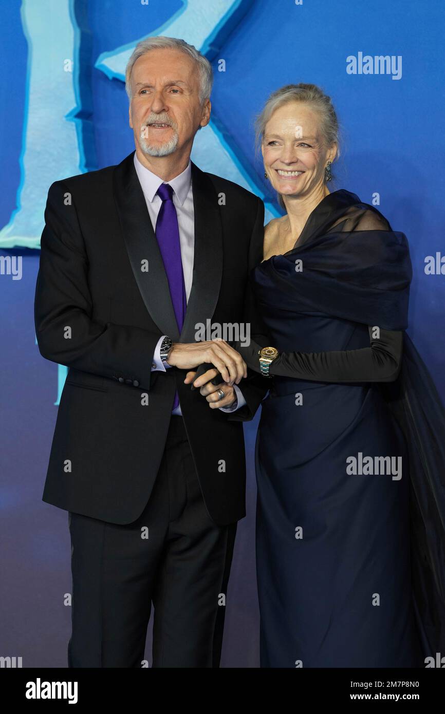Director James Cameron, left, and Suzy Amis Cameron pose for ...