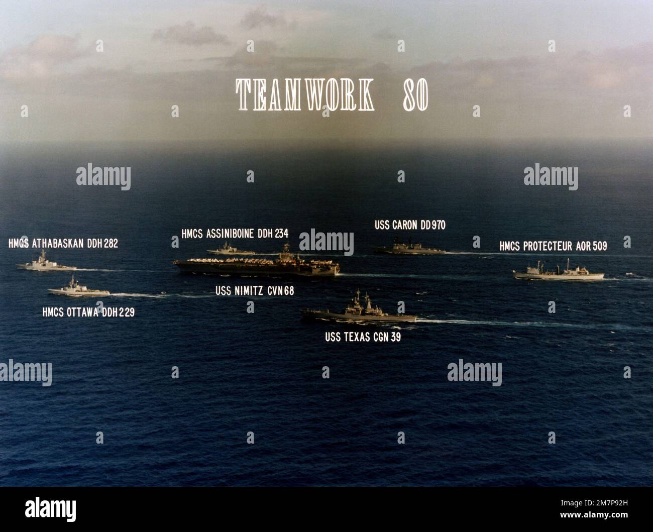 A port beam view of ships from Task Group 401.1 underway during joint ...