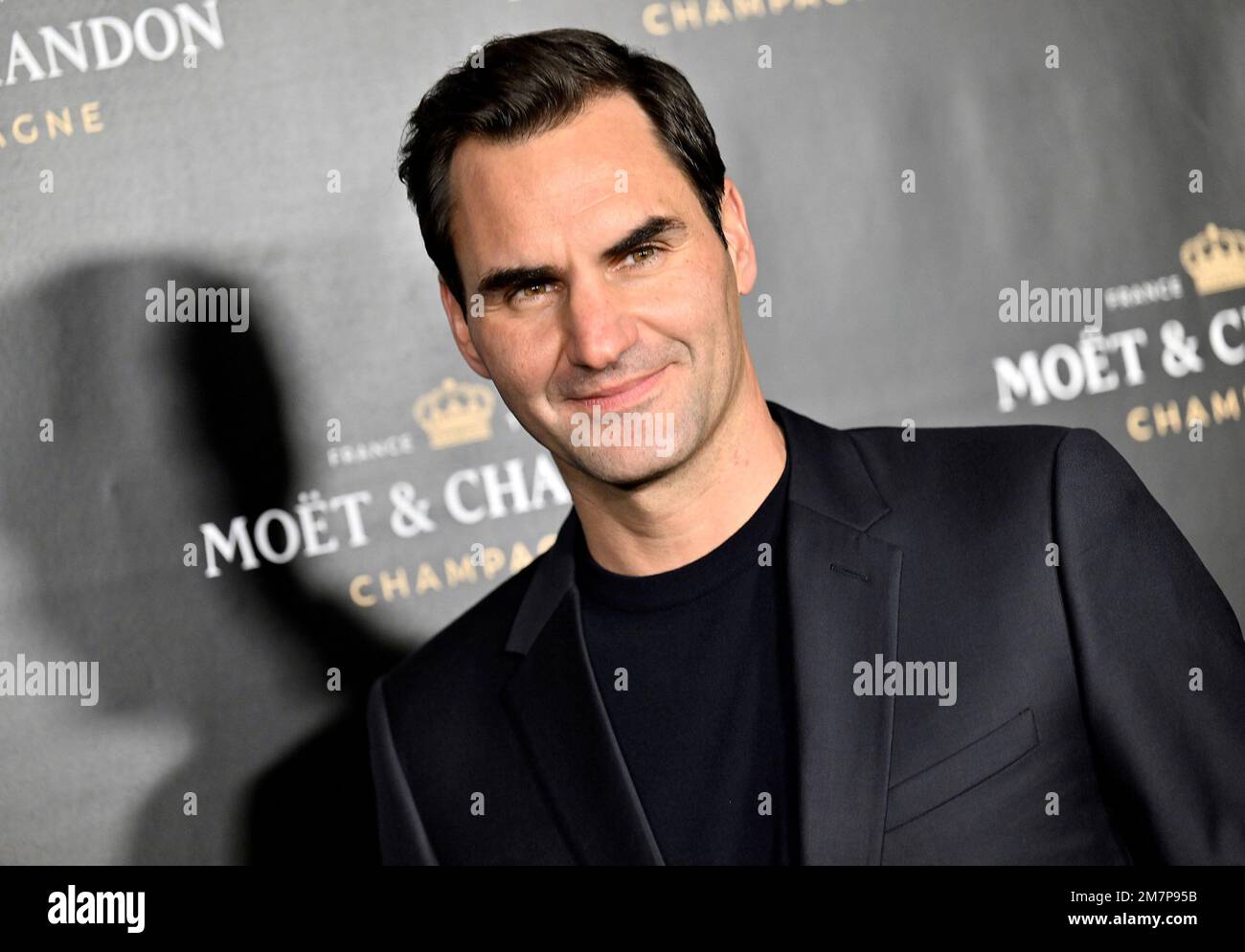 Roger Federer attends the Moet & Chandon holiday season celebration at ...