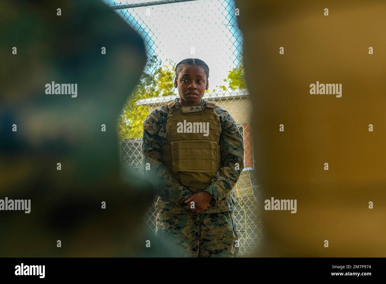 U.S. Marine Corps Lance Cpl. Deja Thomas, combat photographer, with 2d ...