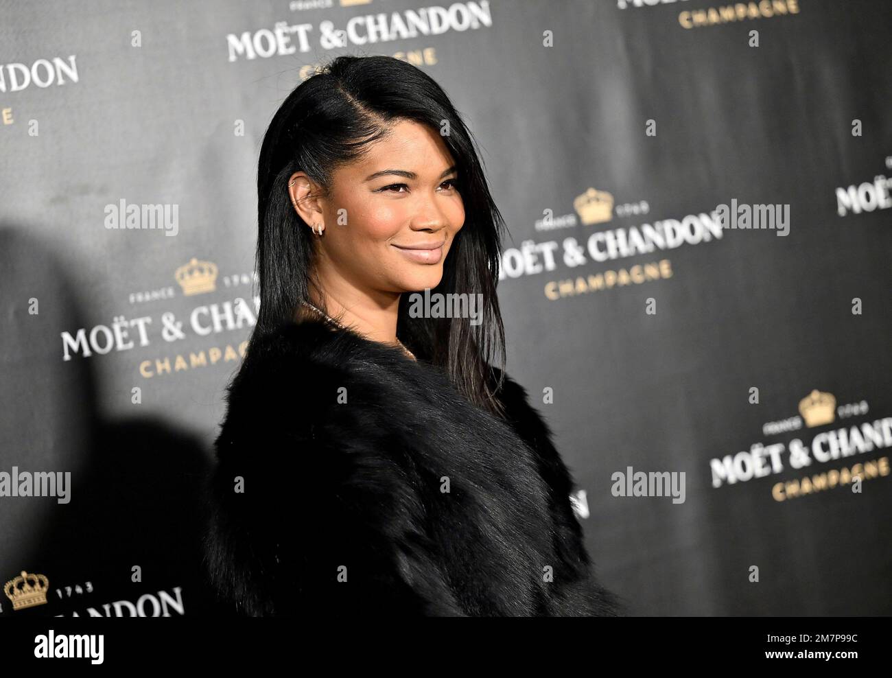 Chanel Iman attends the Moet & Chandon holiday season celebration at ...