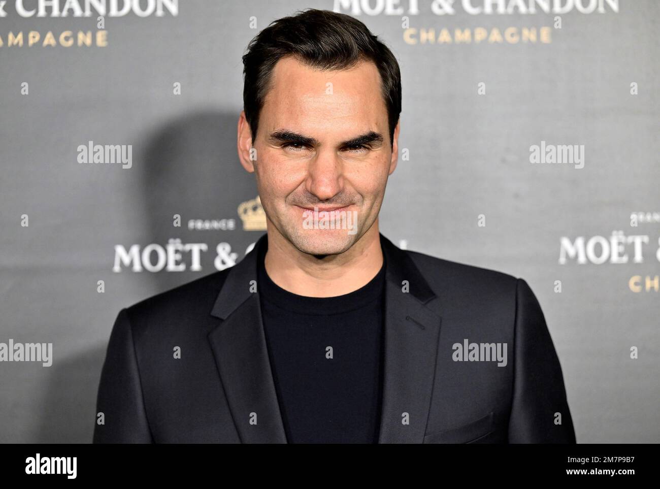 Roger Federer attends the Moet & Chandon holiday season celebration at ...