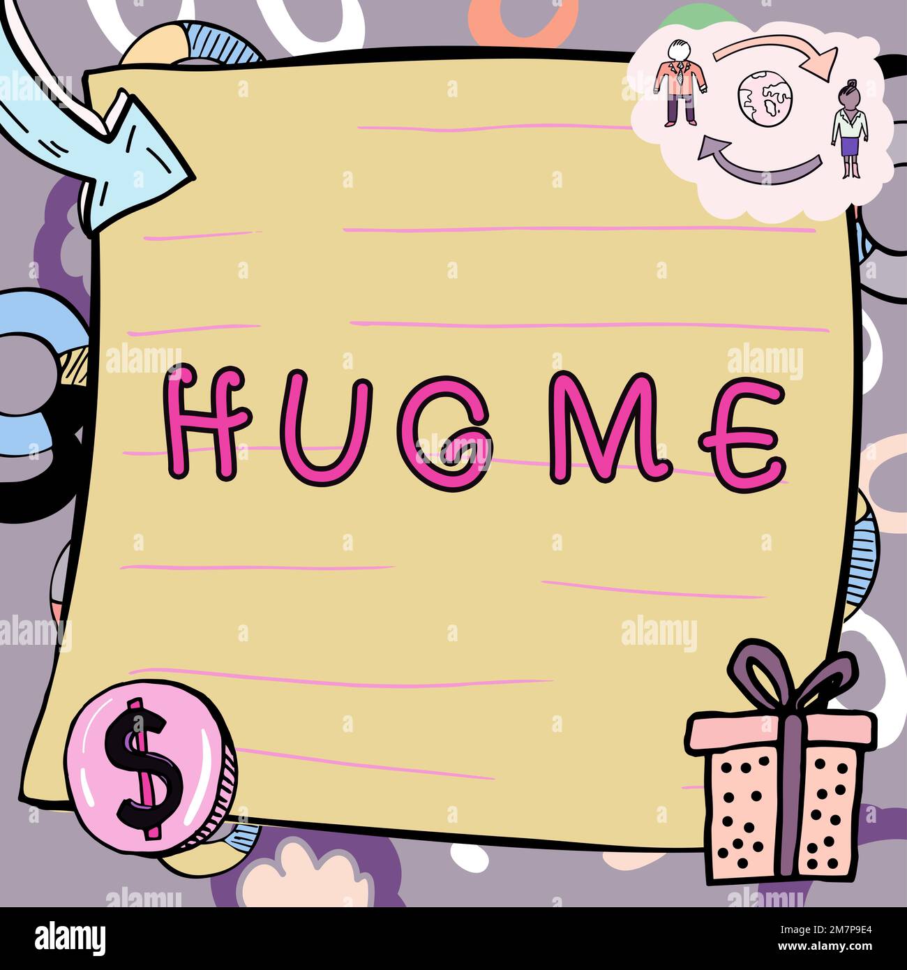 Text sign showing Hug Me. Business approach asking someone to warmly ...