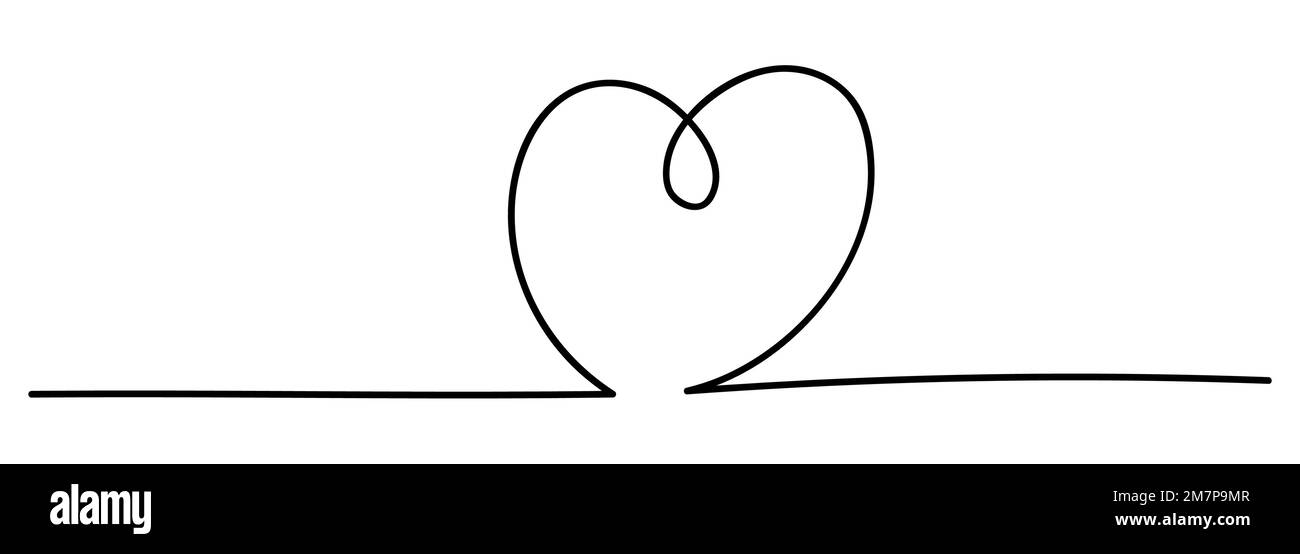 Continuous Line Drawing of Heart. Love Symbol. Minimalist Illustration ...