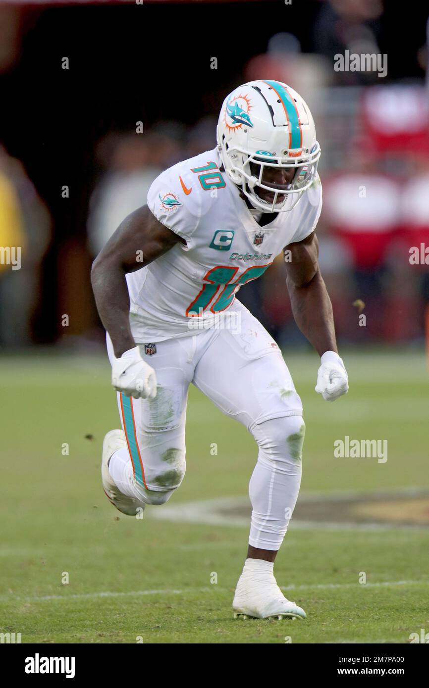 Miami Dolphins wide receiver Tyreek Hill (10) runs during an NFL ...